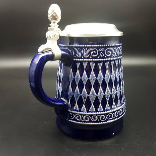 Tankards - Highly Collectible Glazed Blue and White German Beer Stein ...