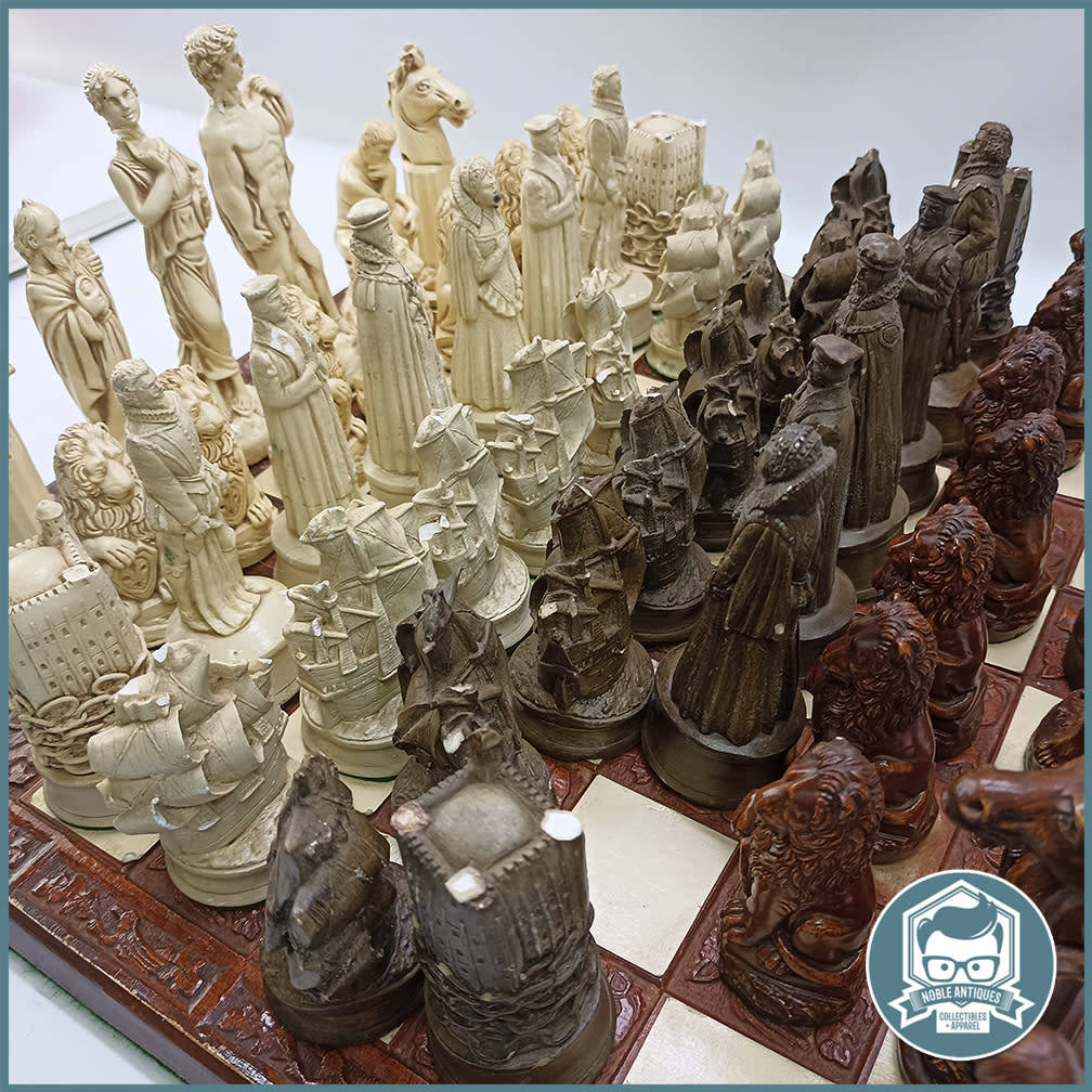 Chess, Draughts & Checkers - Large 40cm Greek and Nautical Themed Chess ...