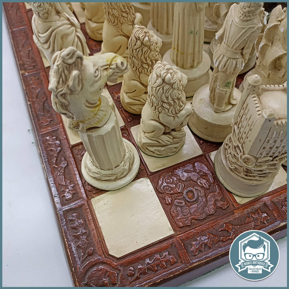 Chess, Draughts & Checkers - Large 40cm Greek and Nautical Themed Chess ...