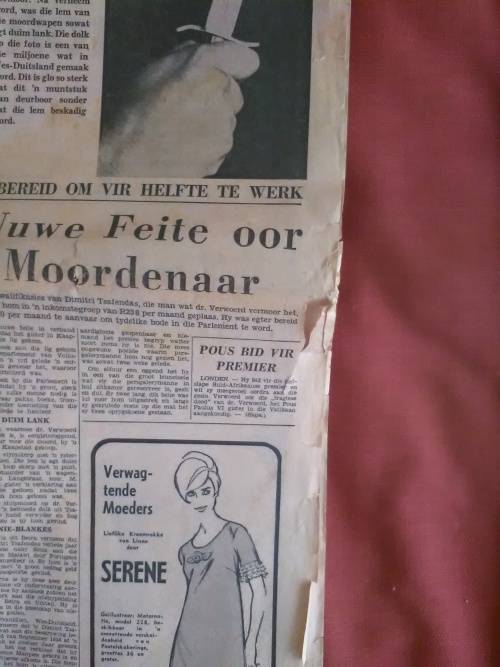 Other Africana - Die Burger koerant/newspaper 8 September 1966: Moord ...