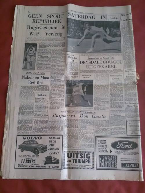 Other Africana - Die Burger koerant/newspaper 8 September 1966: Moord ...