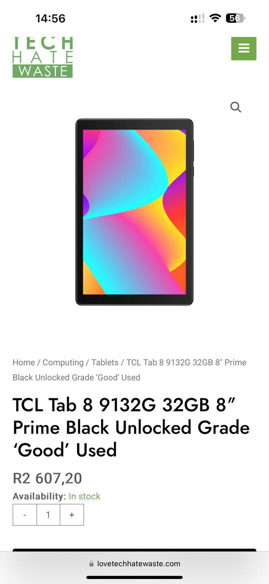 Devices - TCL Tab 8 9132G 32GB 8 Prime Black Mint As New was sold for 820.00 on 21 Feb at 23:45 ...