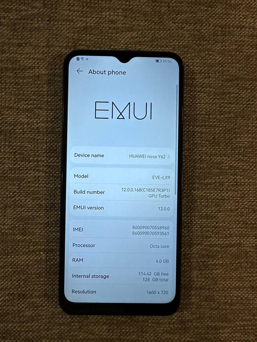 Huawei - HUAWEI NOVA Y62 4GB RAM 128GB MEMORY MINT AS NEW was sold for ...