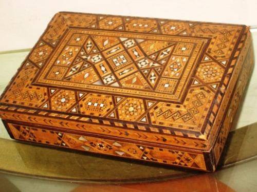 Smoking Accessories - Large RARE antique micro marquetry cigar box ...