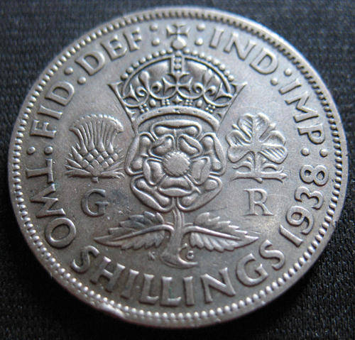 Europe - - 1938 - 2 Shilling - King George VI Fid:Def:Ind:Imp Coin ...