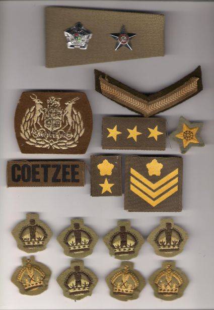 South African Army - Great lot of SADF Rank Insignia, Badges & Pips ...