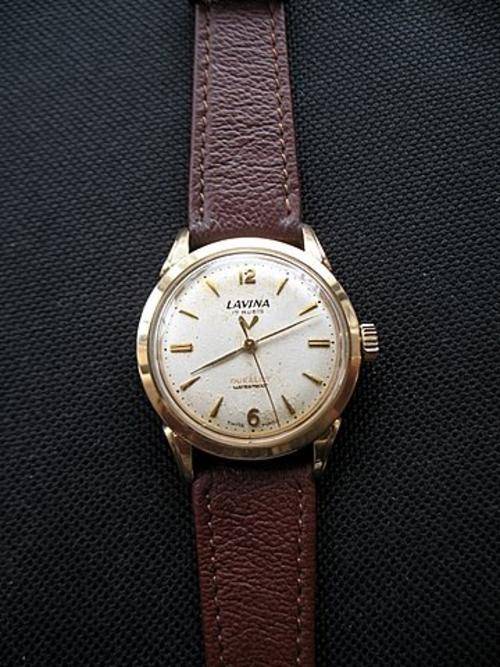 Other Watches - VINTAGE LAVINA SOLID GOLD AUTOMATIC WATCH was sold for ...