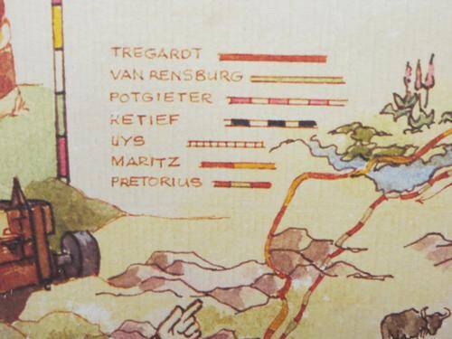 Africana - VOORTREKKER DIE GROOT TREK ROUTE MAP 1836-1840 PRINT ON ...