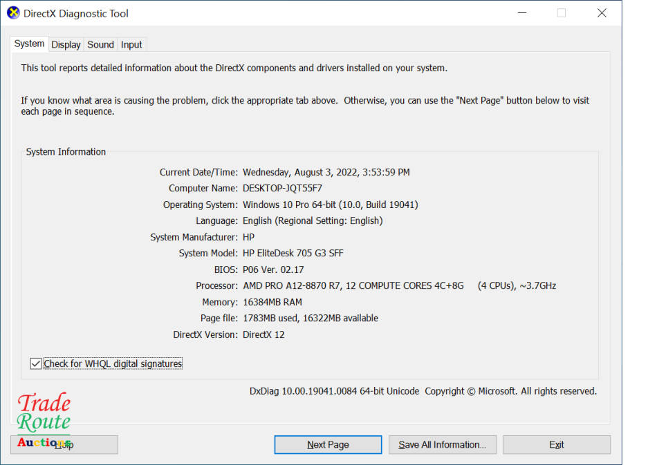 PC Desktops & All-in-Ones - HP EliteDesk 705 G3 SFF Desktop Computer | AMD PRO A12 8870 R7 3 ...
