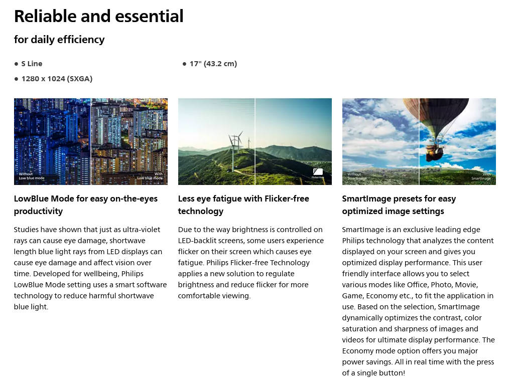 Monitors - Philips 17-inch 170S 1280x1024 LCD Monitor Black Brilliance ...