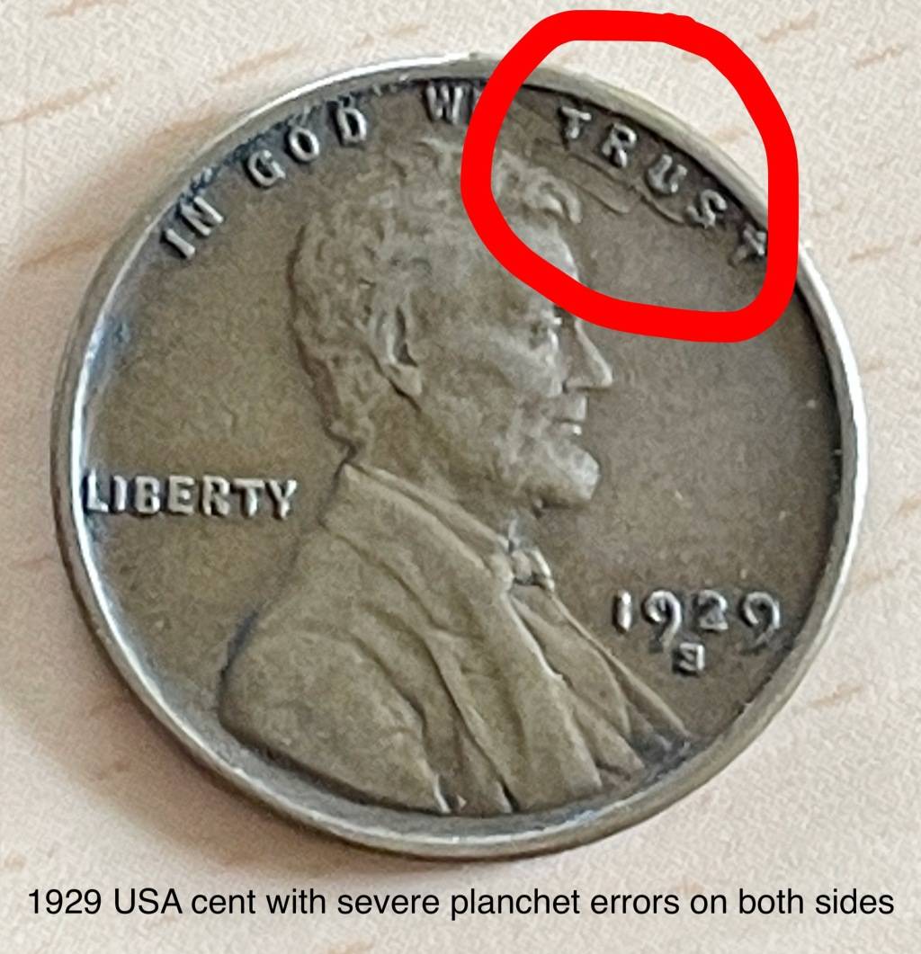 The Americas - Rare 1929 USA error cent. Multiple errors on both sides ...