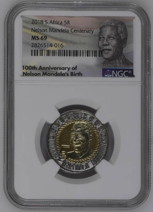Other Mandela Coins - FINEST KNOWN - MS69 - 2018 Mandela 100th Birthday ...