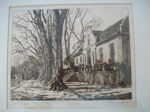 Drawings - Tinus de Jongh Neethlingshof Stellenbosch Inscribed and ...