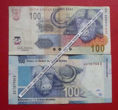 Gill Marcus - Mandela R100 note with AA-prefix and old R100 note with ...