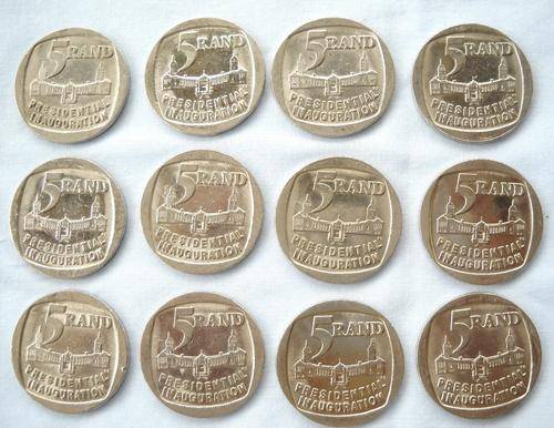 Inauguration R5 - 12x 1994 MANDELA INAUGURATION 5 RAND Coins-R5- SOUTH ...