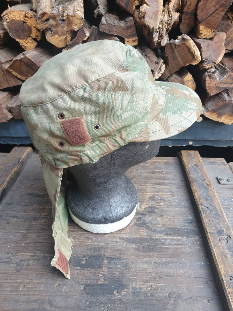 Headgear - original early SAP camo flap-cap Rhodesa era deployment type ...