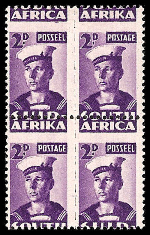 Union of South Africa - Shifted Perforation (2 Units). Very fine ...