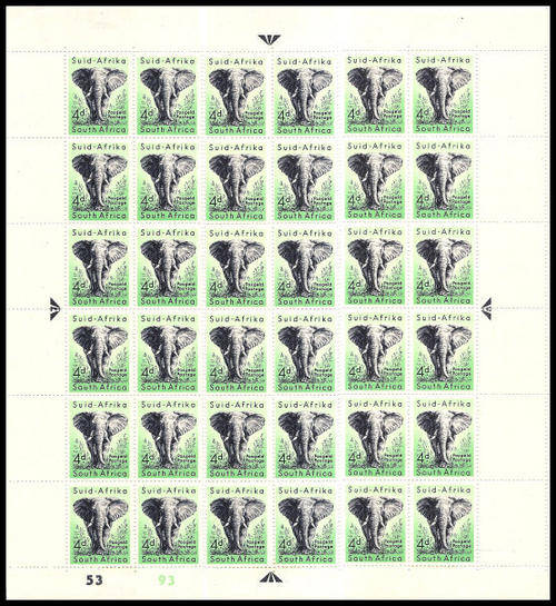 Union of South Africa - Reconstructed Sheet. Coat of Arms Watermark ...