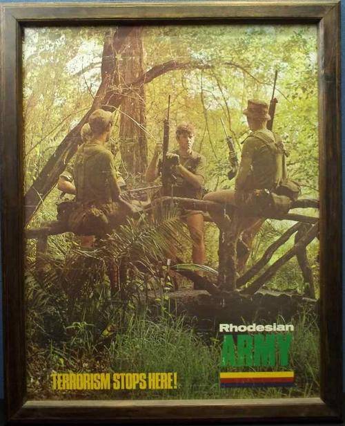 Other Militaria - Framed Rhodesian Army Terrorism Stops Here! Poster ...