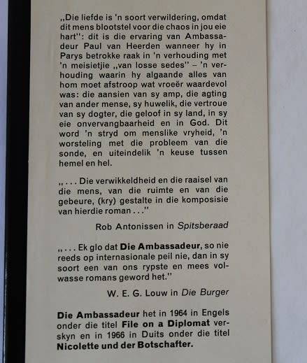 Afrikaans Fiction - Die Ambassadeur deur André P. Brink for sale in ...