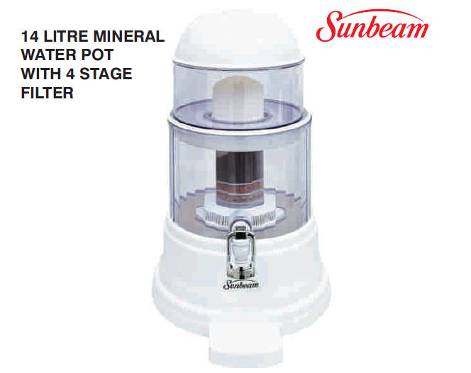 Water Coolers & Filters - Sunbeam 14L Mineral Water Pot - 4 Stage ...