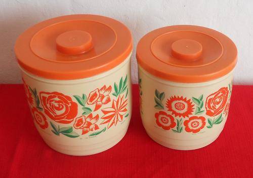 Other Kitchenalia - OLD RETRO LOOKING RIVIERA FOODS BISCUIT CONTAINERS ...