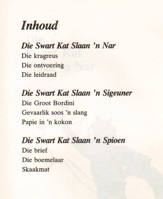 Afrikaans Fiction - Die Swart Kat slaan n Nar & ander avonture. Chris ...