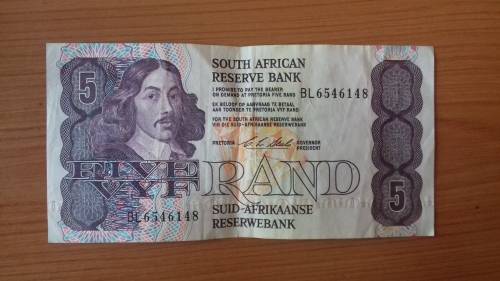 ZAR Bank Notes - Old South African R5 Bank Note was sold for R100.00 on ...