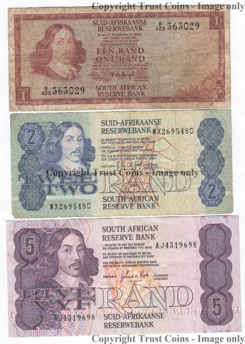 Other South African Bank Notes - Lot of 7 old South African banknotes ...