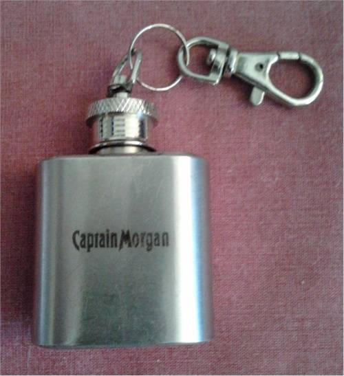 Flasks - Captain Morgan mini stainless steel flask with keyring was ...