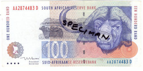 TT Mboweni - T T MBOWENI ONE HUNDRED RAND SOUTH AFRICAN BANK NOTE 1st ...