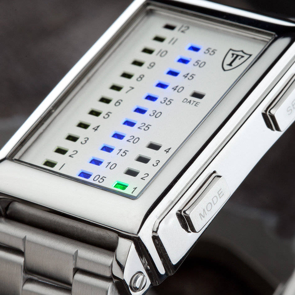 Men's Watches - **New** DETOMASO Spacy Timeline Mens Wrist Watch Stainless Steel LED Binary ...