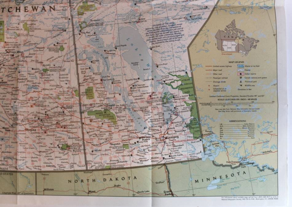 Maps - National Geographic Folded Map of the Prairie Provinces of ...