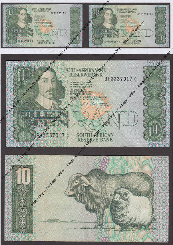 CL Stals - Republic of South Africa: Two Jan van Riebeeck R10 Banknotes ...