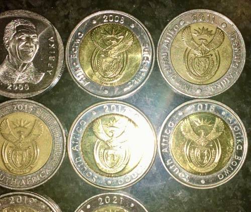 Five Rand - COMPLETE SET OF COMMEMORATIVE R5 COINS 1994 TO 2021 & 2017 ...
