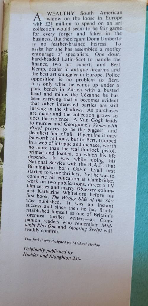 Thriller & Adventure - Venus with pistol by Gavin Lyall for sale in ...