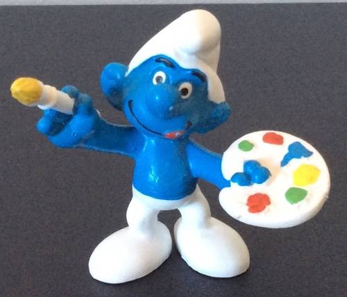 Other Collectable Toys - Original Vintage ARTIST SMURF ! Light Skin ...