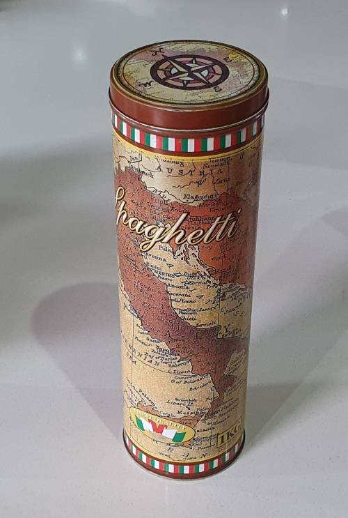 Tin - SPAGHETTI tin as per photos was listed for R55.00 on 30 Aug at 20 ...