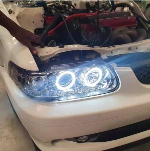 Headlights - Toyota Tazz Headlamp - Angel Eye Led + Drl Incl Corner ...
