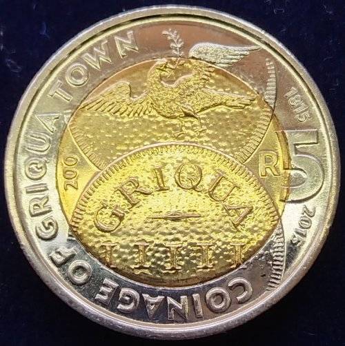 Five Rand - 2015 RSA R5 COINAGE OF GRIQUA TOWN BICENTENNIAL COIN was ...