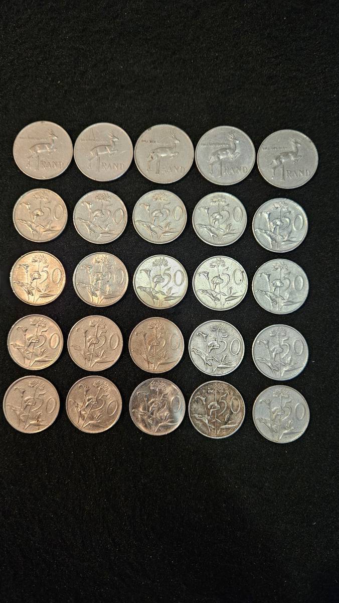 Collections & Lots - South African R1 Coins Plus 50 cent Coins was sold ...
